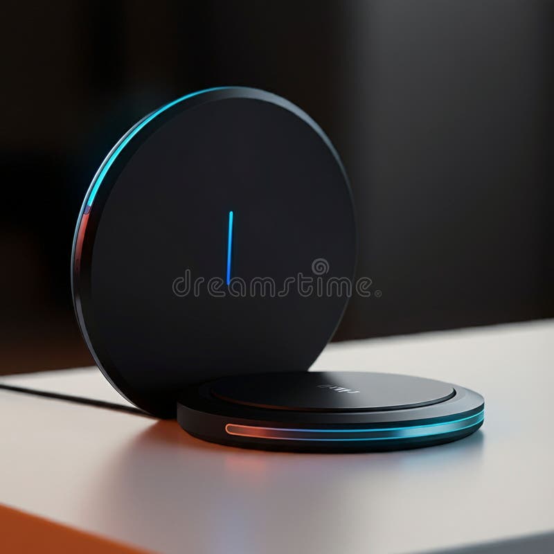 A Sleek, Modern Wireless Charger Consists of Two Circular Components ...
