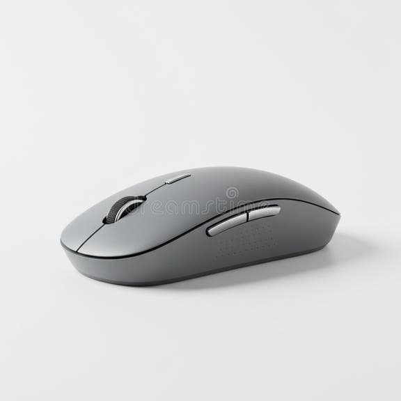 A Sleek, Modern Wireless Computer Mouse with a Matte Gray Finish ...