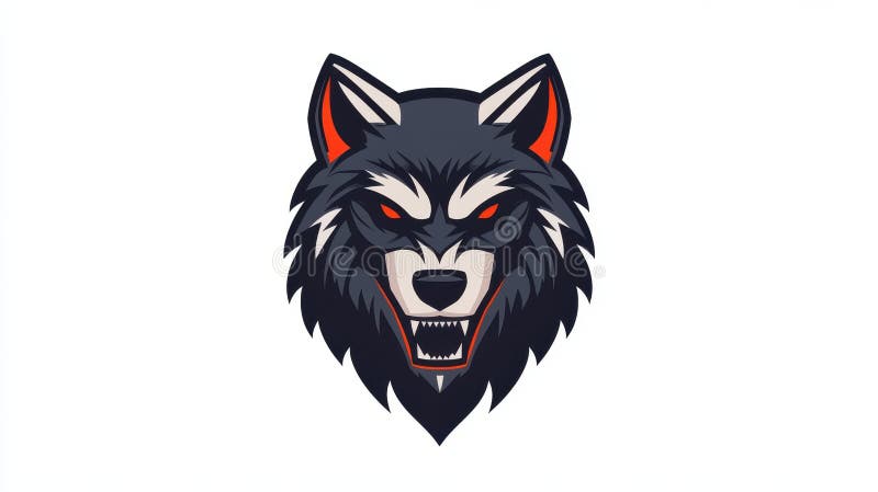 A Sleek and Modern Wolf Head Logo, Featuring Sharp Lines on a White ...