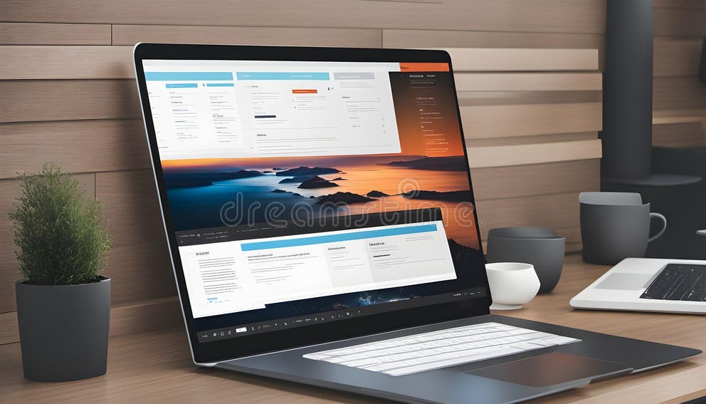 A Sleek, Modern Workspace Showcases an Open Code Editor on a State-of ...