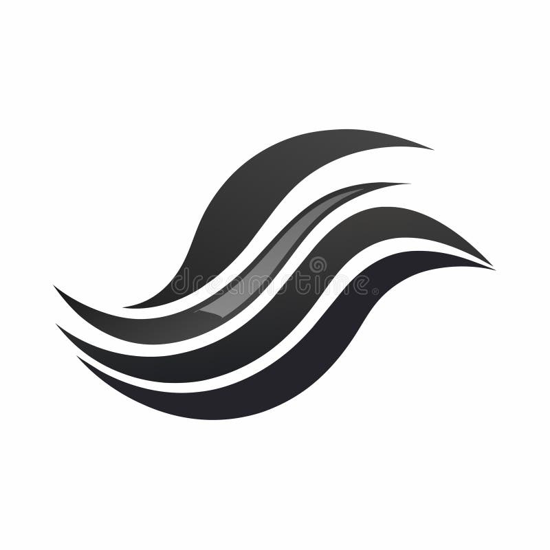Sleek Monochromatic Logo Featuring a Subtle Wave Pattern, a Sleek ...