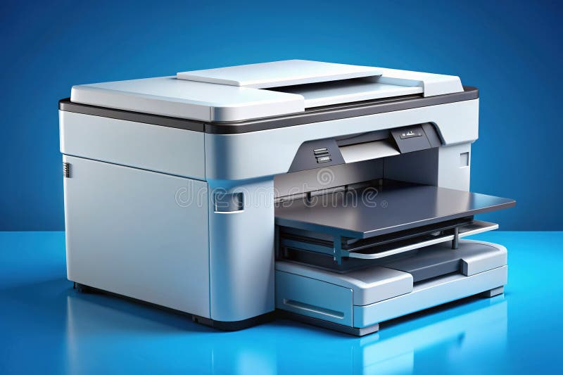 Sleek Monochrome Multifunction Printer Illustration a Minimalist Vector ...