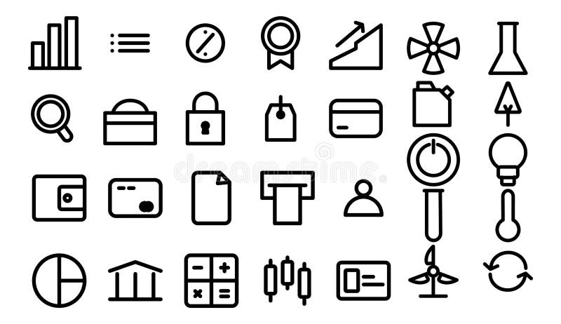 Sleek Monoline Icon Style stock illustration. Illustration of simple ...