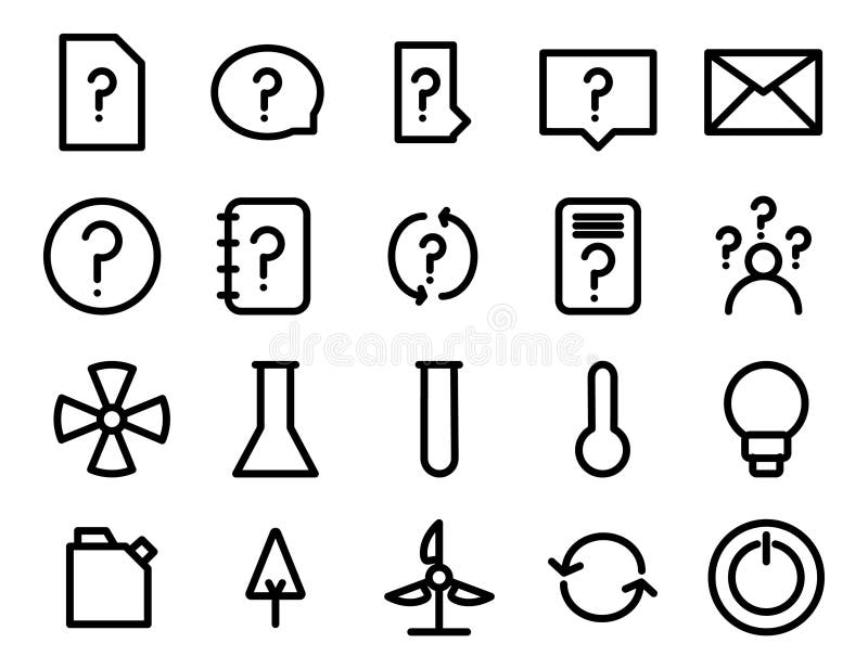 Sleek Monoline Vector Icon Set Stock Vector - Illustration of width ...