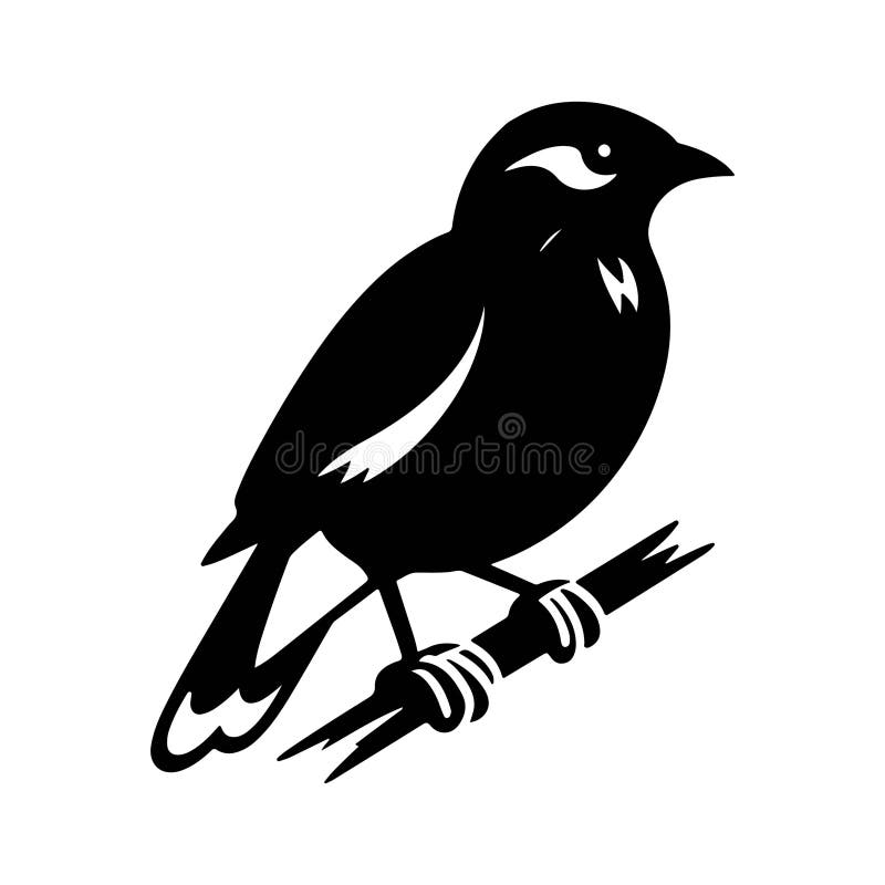 Myna Bird Silhouette Vector Stock Illustrations – 15 Myna Bird ...
