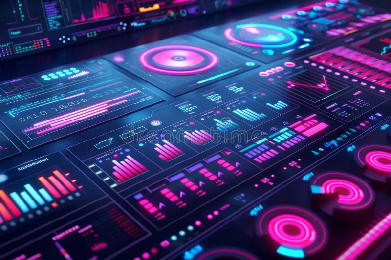 Sleek Neon Data Analysis Interface the Nerve Center of Digital Strategy ...