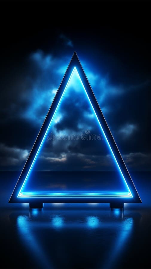 Sleek Neon Design a Striking Blue Triangle Element Stands Out Stock ...