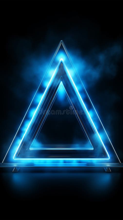 Sleek Neon Design a Striking Blue Triangle Element Stands Out Stock ...