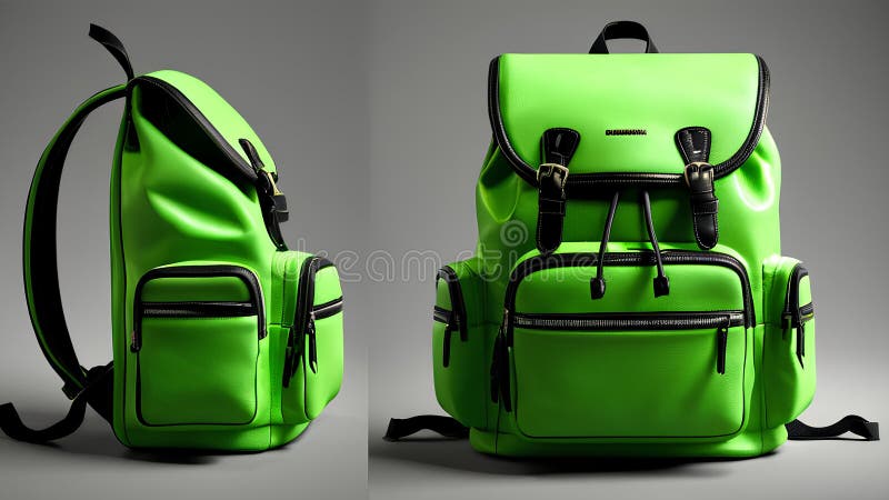 A Sleek Neon Green Backpack with a Unique Minimalist Design and Ample ...