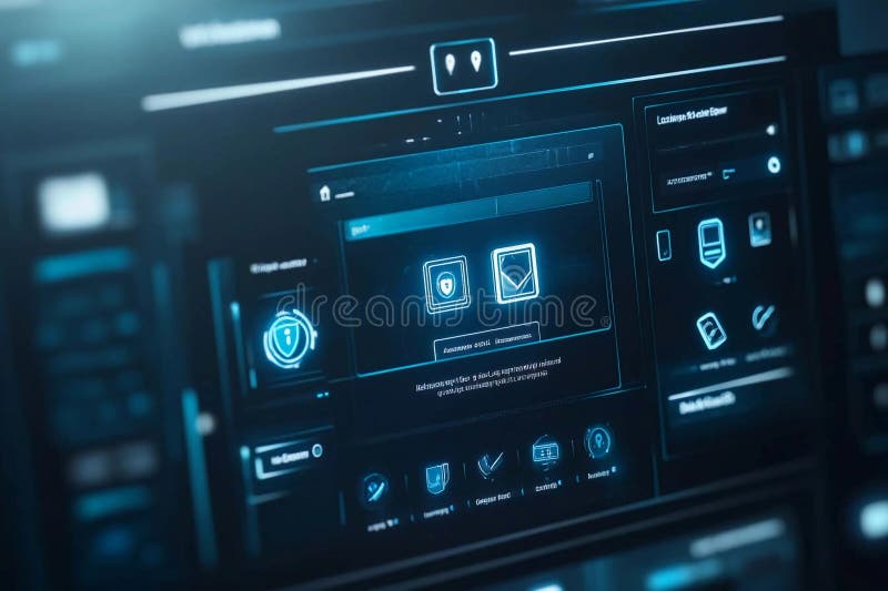 Futuristic Interface Displaying Notifications and Alerts in a Digital ...