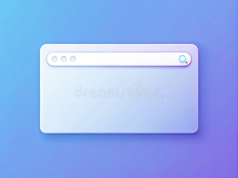 Sleek Neumorphic Browser Window Silhouette with Search Bar Minimalist ...