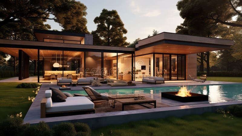 Sleek nice house stock illustration. Illustration of comfortable ...