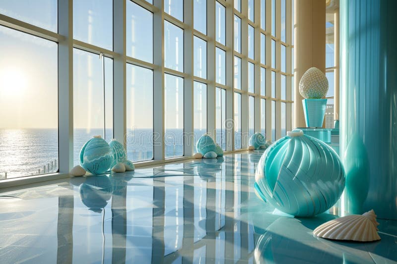 A Sleek, Ocean-themed Meeting Room with Panoramic Windows Overlooking ...