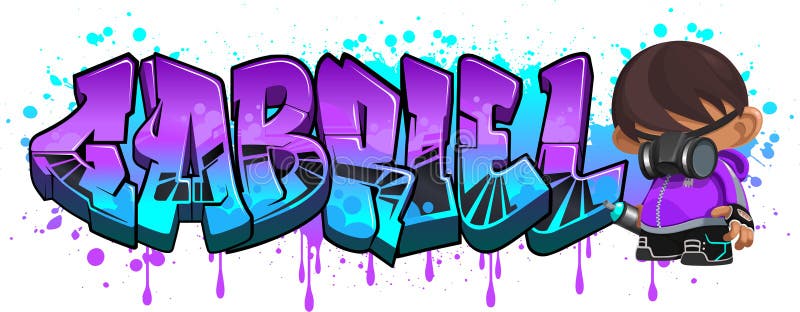 Gabriel Name Text Graffiti stock illustration. Illustration of letters ...