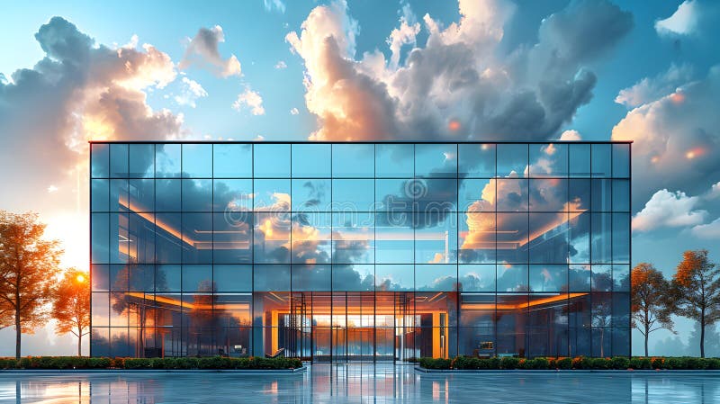 Sleek Office Building Concept for Design Inspiration Stock Illustration ...