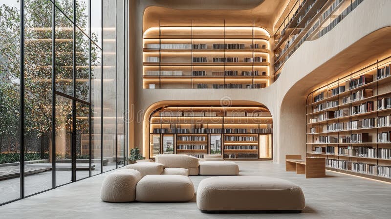 Sleek and Open Spaces Create Futuristic Library Environment Enhanced ...