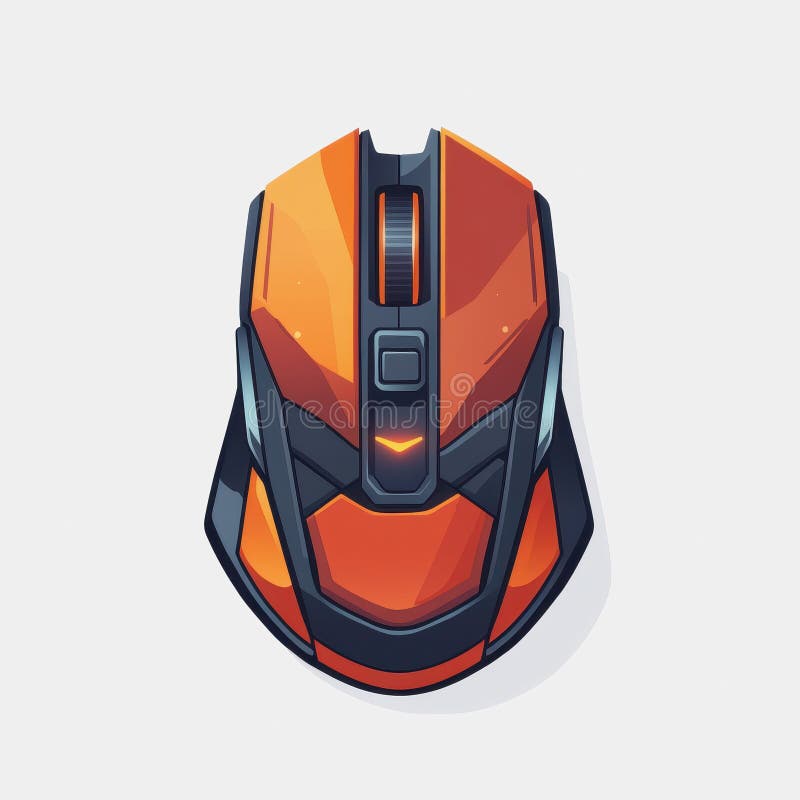 Sleek Orange Gaming Mouse Design with Futuristic Elements for High ...
