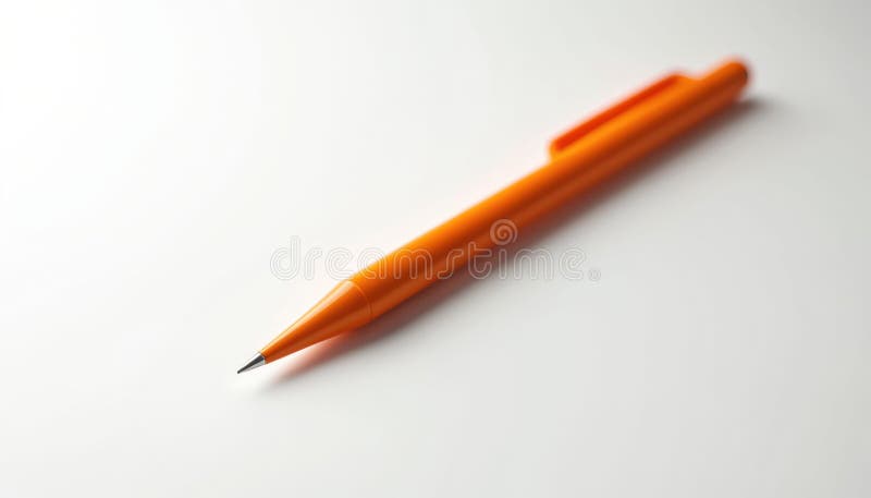 Sleek Orange Pen on Plain White Background. Modern, Minimalistic Design ...