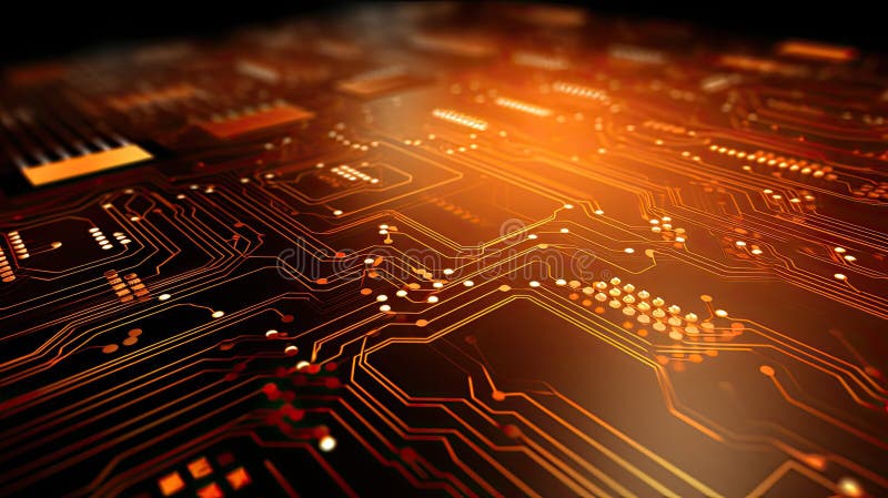 Sleek Orange Technology Background Stock Illustration - Illustration of ...