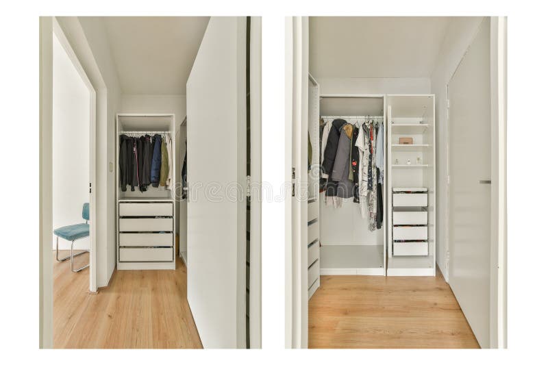 Modern Interior Closet Design Stock Image - Image of storage ...