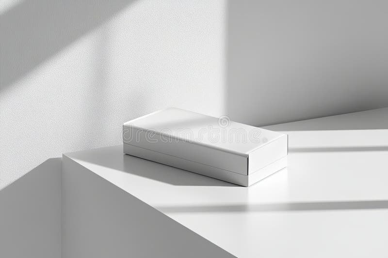A Sleek Packaging Box with Modern Branding Placed on a Minimalist Stock ...