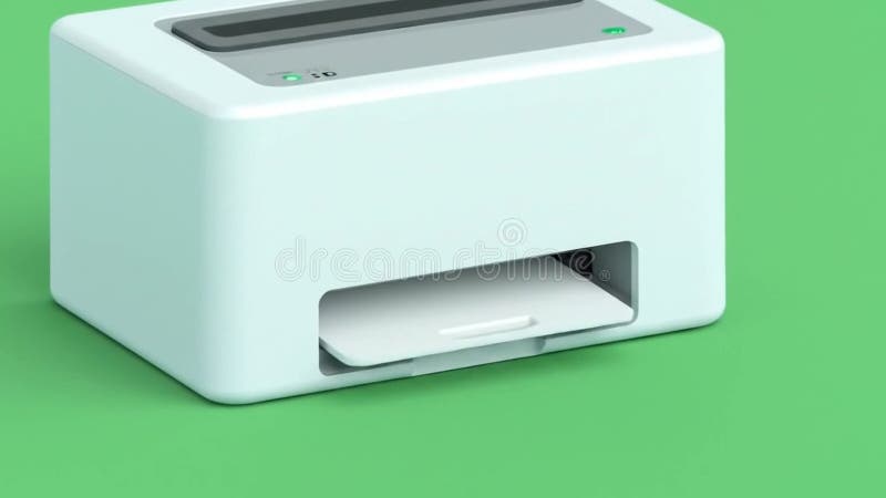 Compact AI Printer stock video. Video of printing, document - 381511411
