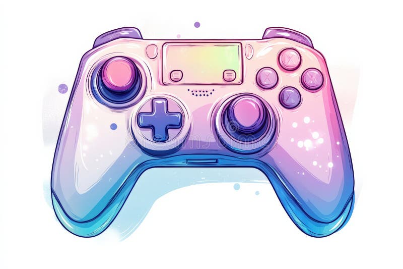 Cool Pastel Gaming Controller with Glowing Buttons Generative AI ...