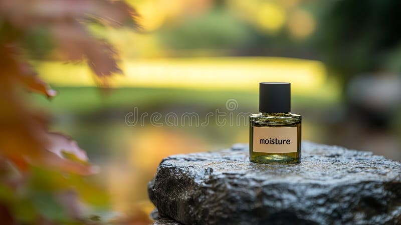 Elegant Perfume Bottle Displayed on Natural Rock Surface Stock Image ...