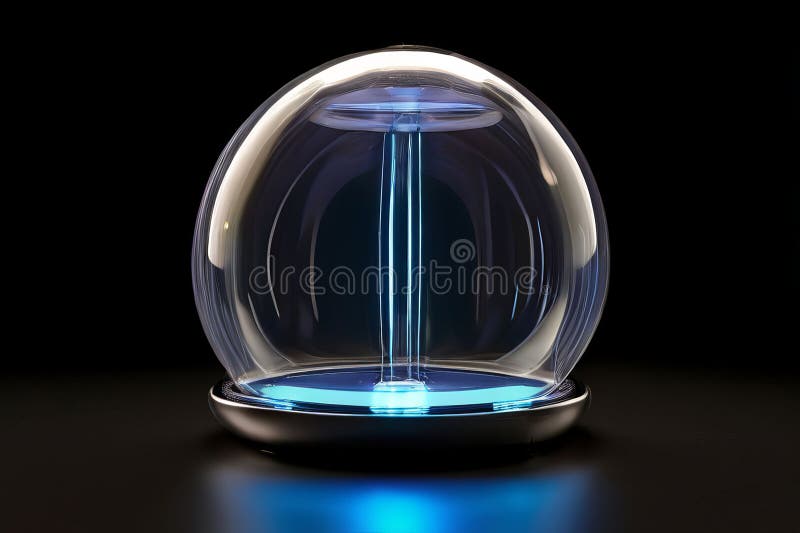 Sleek Pod Like Shape with Led Lights and a Transparent Glass Dom Stock ...
