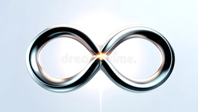 A Sleek, Polished Infinity Symbol Design Reflects Light, Representing ...