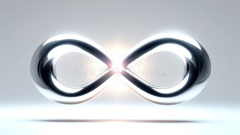 A Sleek, Polished Infinity Symbol Design Reflects Light, Representing ...