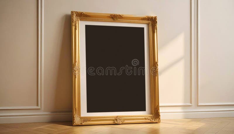 Empty Blank Frame Poster Close Up, Mock Up, 3d Render Stock ...