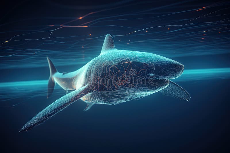 A Sleek and Powerful Shark Swimming in the Ocean. Generative AI Stock ...