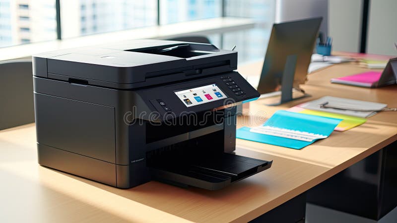 Sleek Printer Office Equipment Stock Illustration - Illustration of ...
