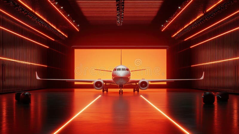 Futuristic Neonlit Hangar Ready Stock Illustrations – 1 Futuristic ...