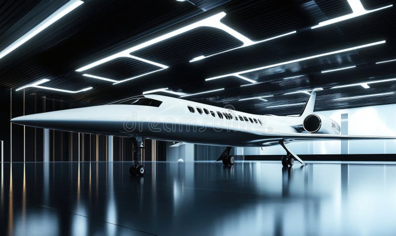 Sleek Private Jet Interior Showcase with Modern Design and Futuristic ...
