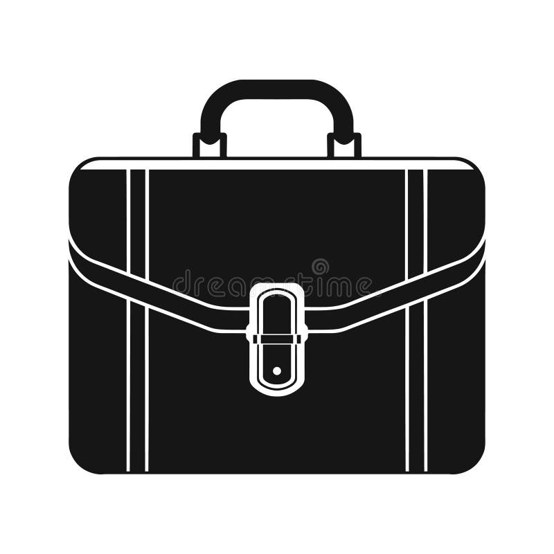 Minimalist Black and White Briefcase Icon Stock Vector - Illustration ...