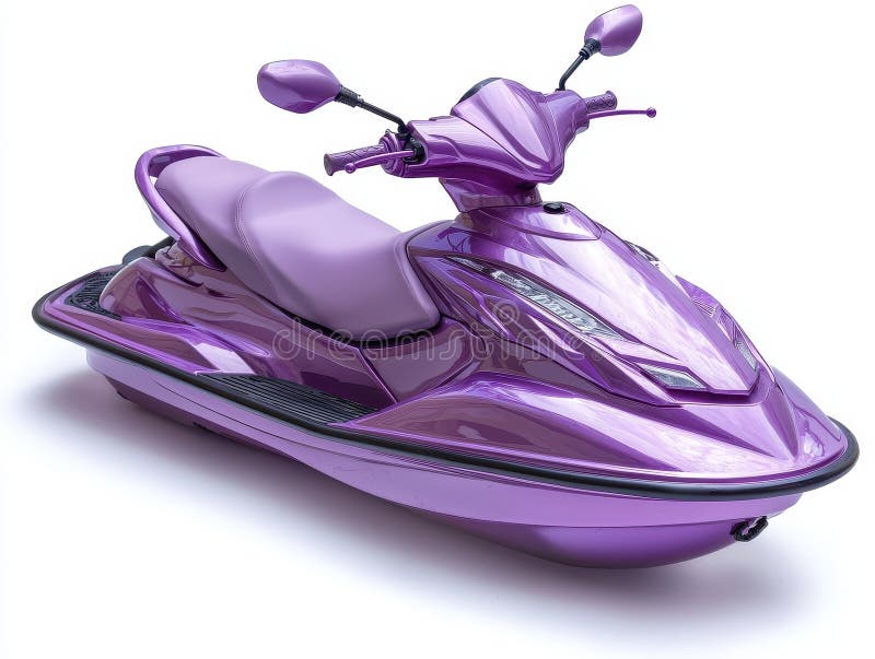 Sleek Purple Jet Ski on White Background Stock Illustration ...