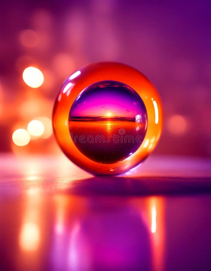 Sleek Purple Magic Orange Glass Ball Three-dimensional Blast Burst ...