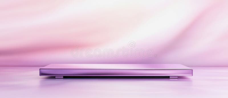 A Sleek Purple Metallic Platform Rests on a Surface with a Gentle ...