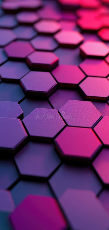 Sleek Purple and Red Hexagonal Tile Pattern in Minimalist Wallpaper for ...