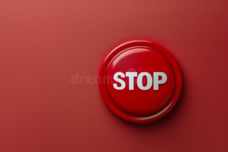Modern Red Stop Push-button Stock Illustration - Illustration of ...