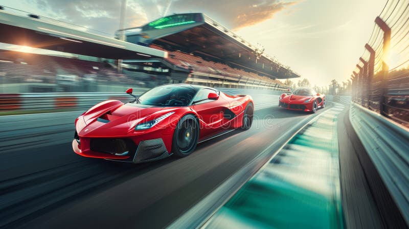 Sleek Race Cars Expertly Navigating a Sharp Turn on the Dynamic and ...