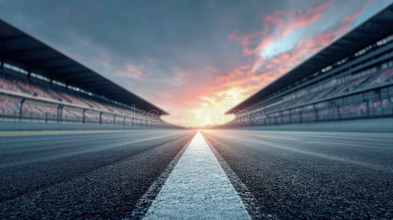 A Sleek Racing Track Under an Amazing Sunset Sets the Stage for a Fast ...