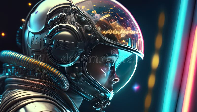 Sleek Raypunk Scape Explorer Digital Art Illustration, Generative AI ...