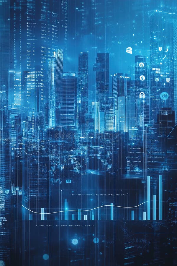 A Sleek Real Estate Development Blueprint Overlays a Vibrant Digital ...