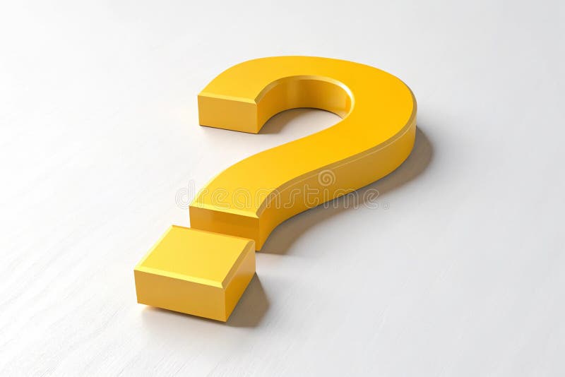 Realistic 3d Yellow Question Mark Illustration Stock Illustration ...