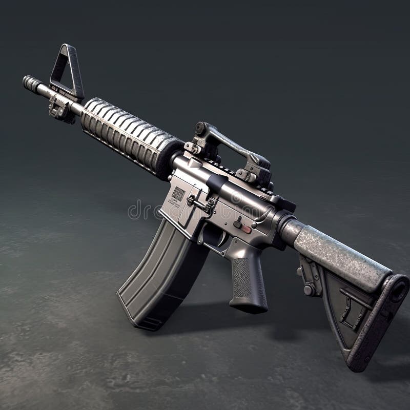 Sleek Realistic Mockup of a Modern Machine Gun Displayed on a Dark ...