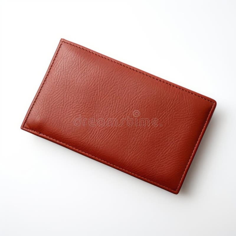 Sleek Rectangular Brown Leather Wallet on White Background Stock ...