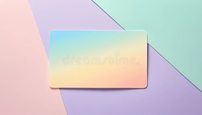 A Sleek Rectangular Card Rests on a Colorful Geometric Background of ...
